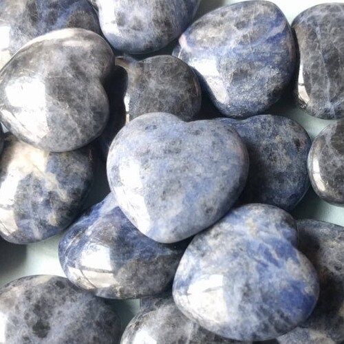 Blue Goldstone Heart Blue Sandstone Gemstone - Etsy