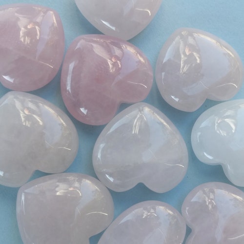 Rose Quartz Heart Pink Crystal Heart Gemstone - Etsy
