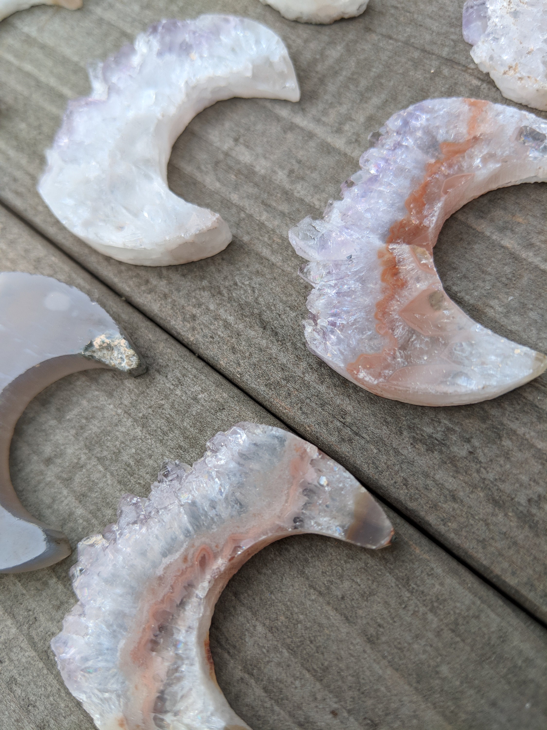 Unique Amethyst Crystal Crescent Moon Slice READ DESCRIPTION - Etsy