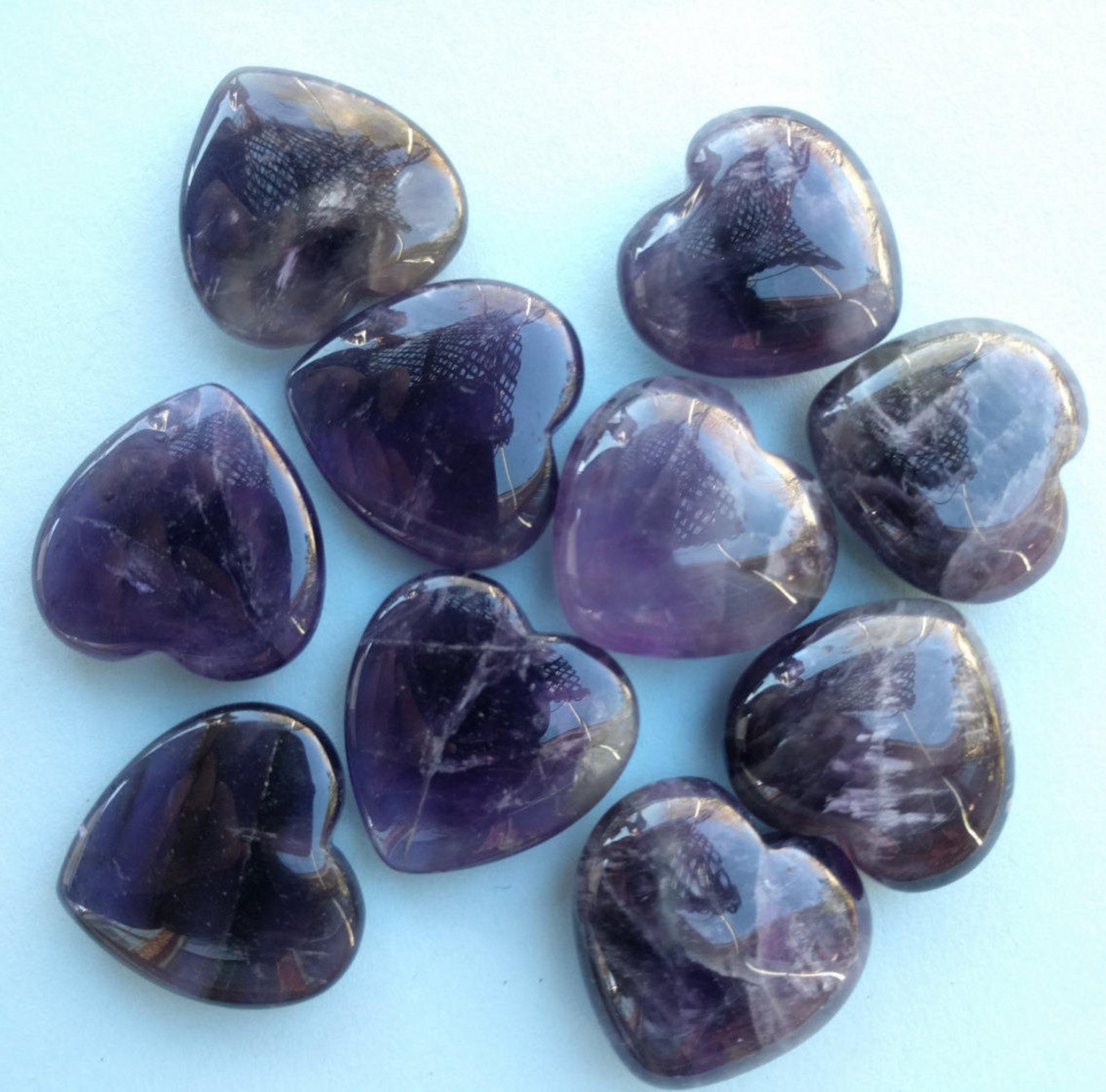 Amethyst Heart Gemstone Amethyst Crystal Heart - Etsy