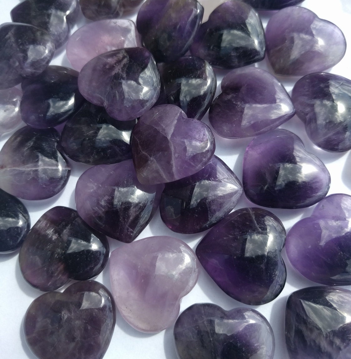 Amethyst Heart Gemstone Amethyst Crystal Heart - Etsy