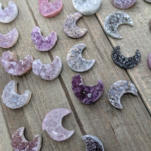 Unique Small Amethyst Crystal Crescent Moon Decoration (READ ...
