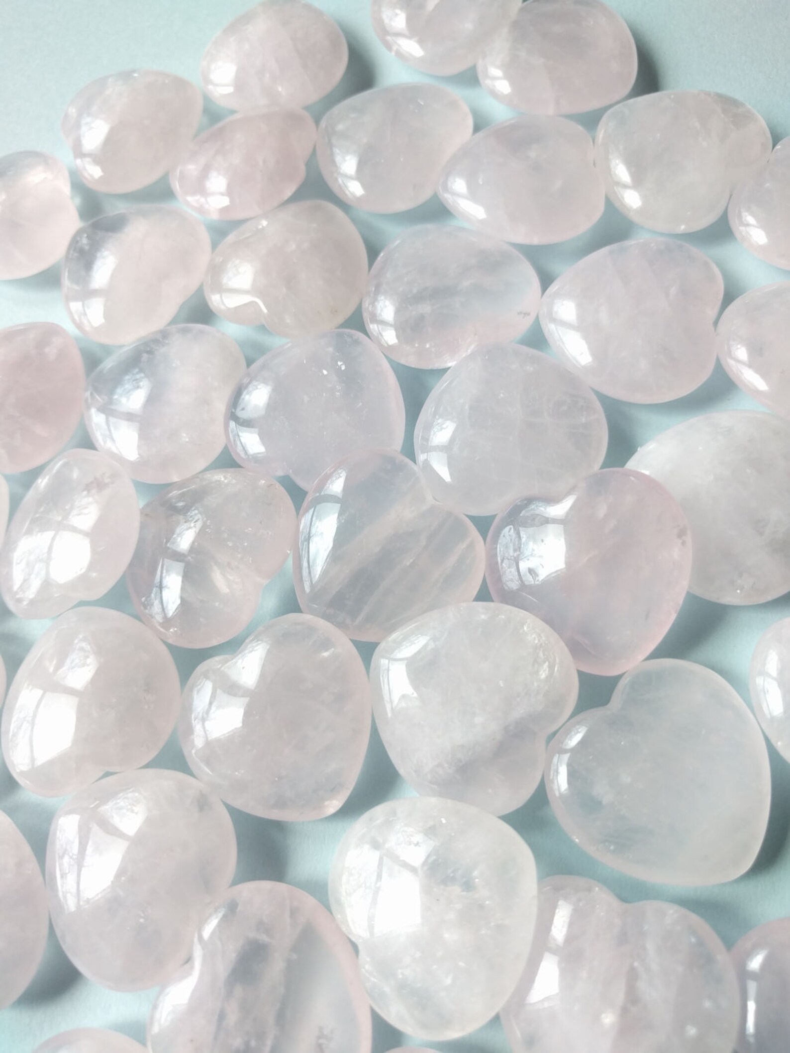 Rose Quartz Heart Pink Crystal Heart Gemstone - Etsy