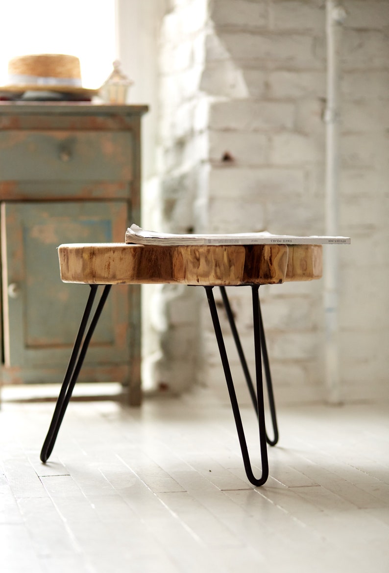 Modern Coffee Table Wood Slab Coffee Table Hair Pin Legs | Etsy