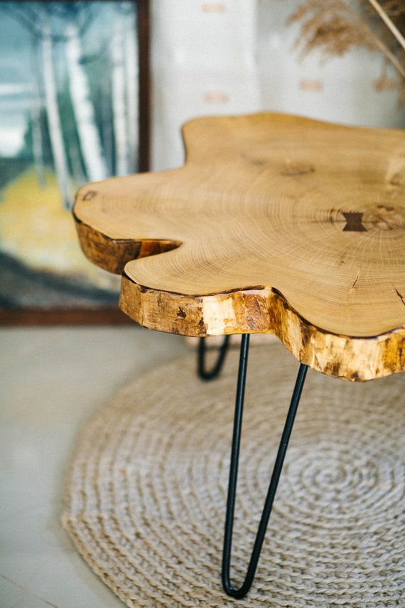 Unique Coffee Table Slab Round Coffee Table Rustic Coffee | Etsy