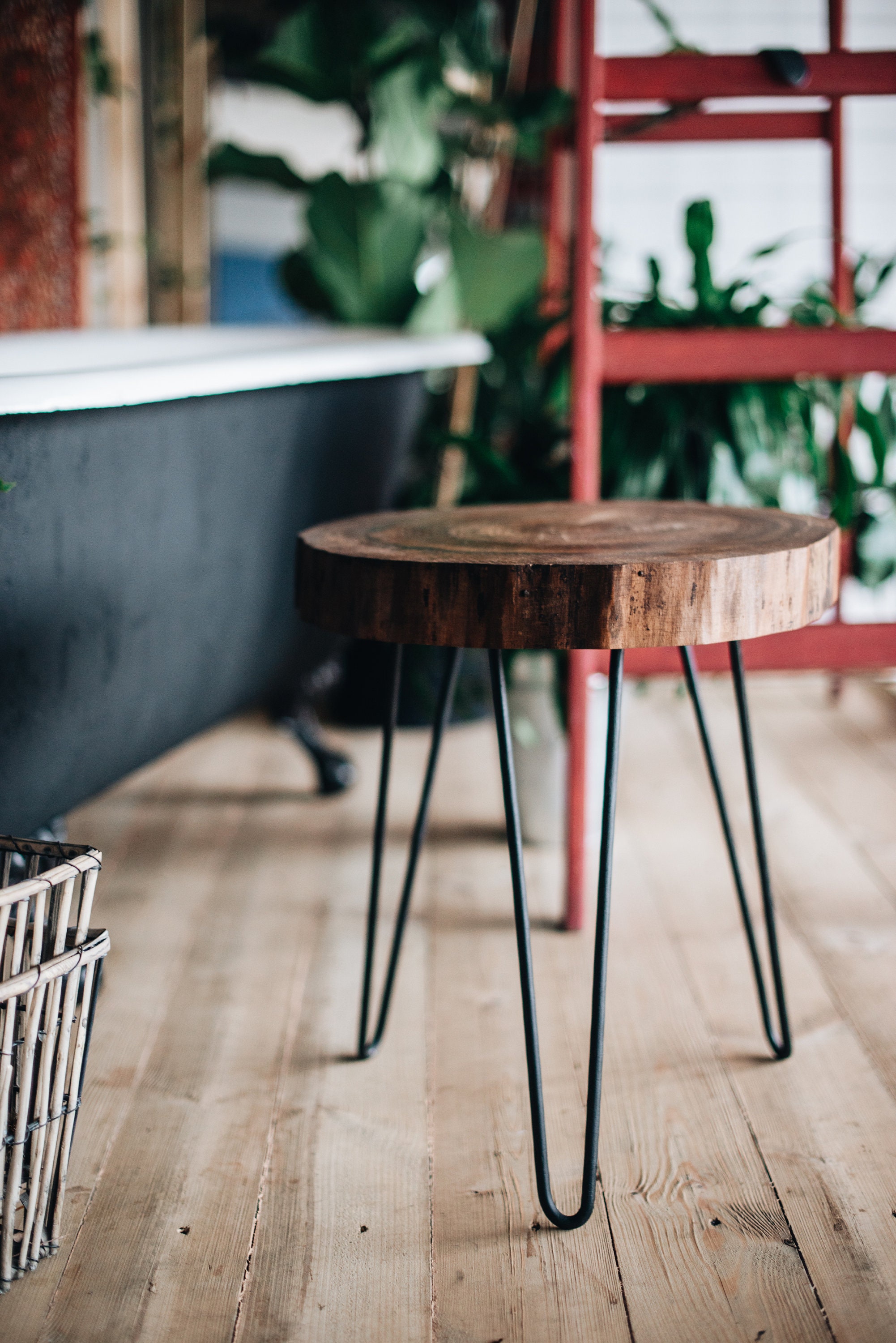 Bathroom Side Table Round Side Table Rustic Bathroom Table | Etsy