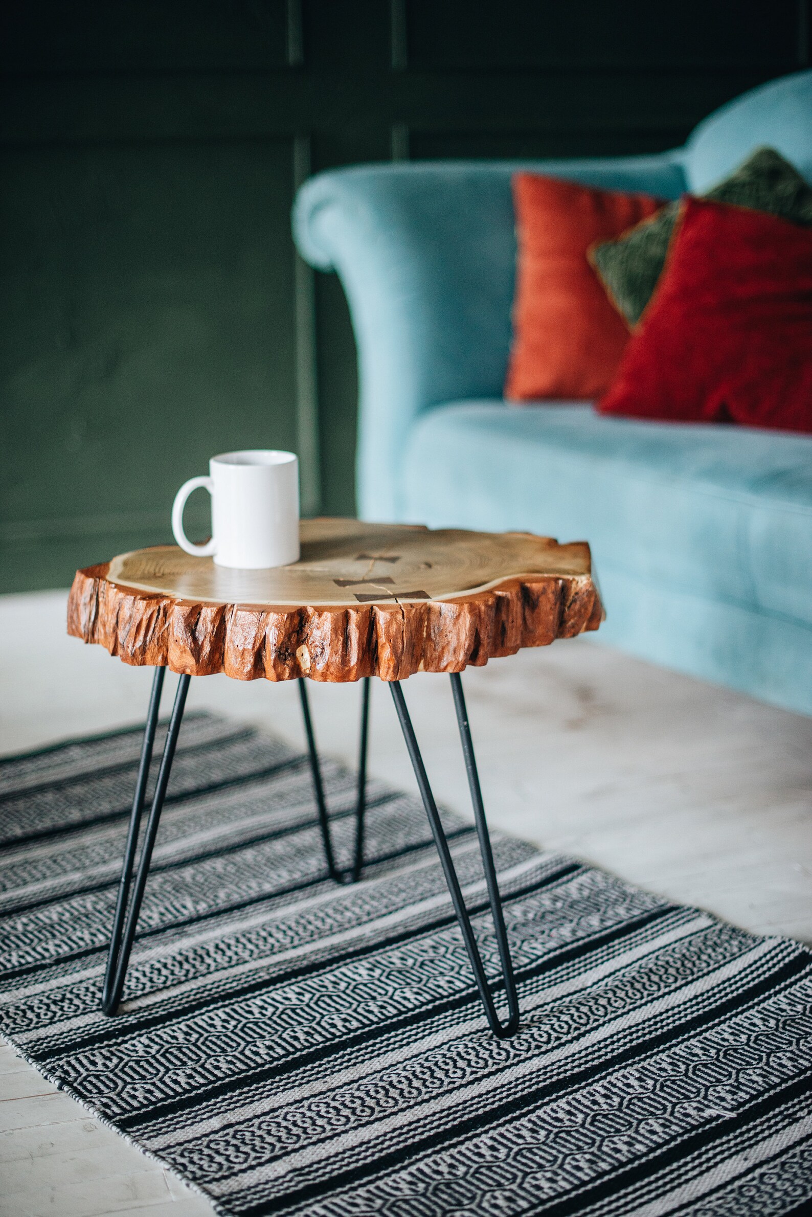 Round Coffee Table Wood Coffee Table Side Coffee Table Live - Etsy
