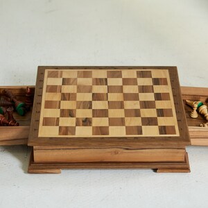 Chess Board With Drawers, Wooden Chess Board, Board for Chess, Chess ...