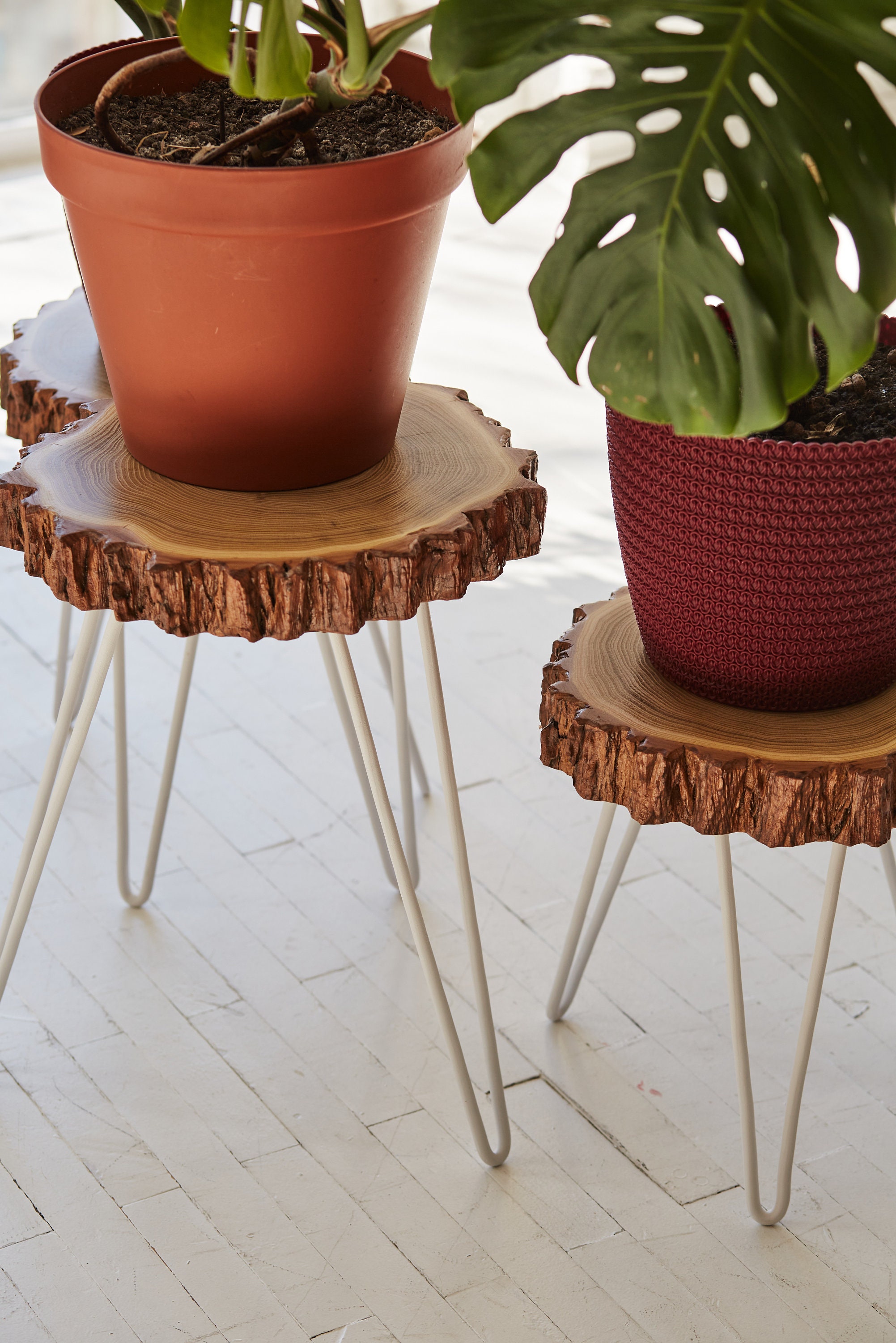 Modern Plant Stool, Modern Plant Stand, Three Leg Stool, Indoor Plant ...