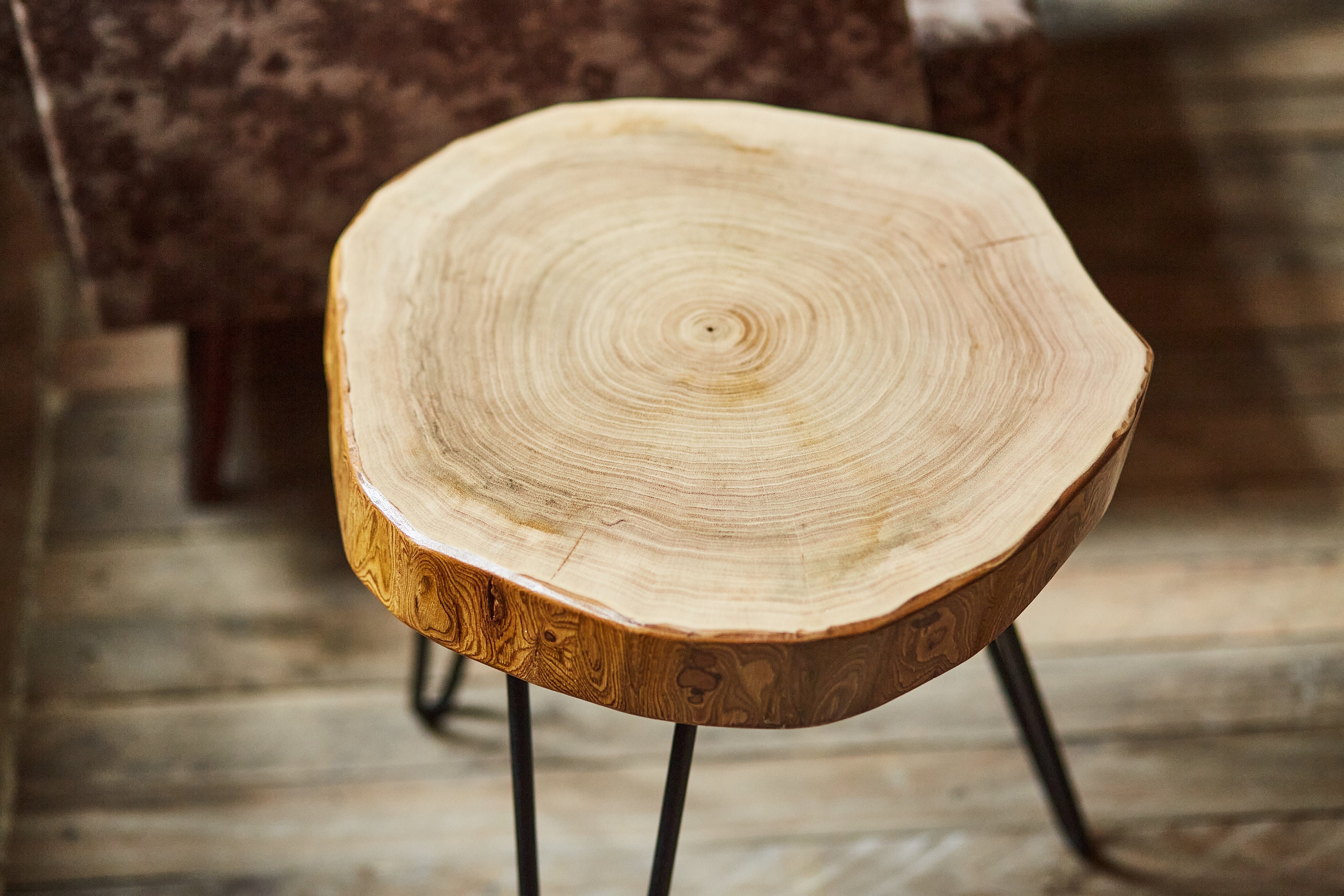 Round Coffee Table Rustic Coffee Table Live Edge Table | Etsy