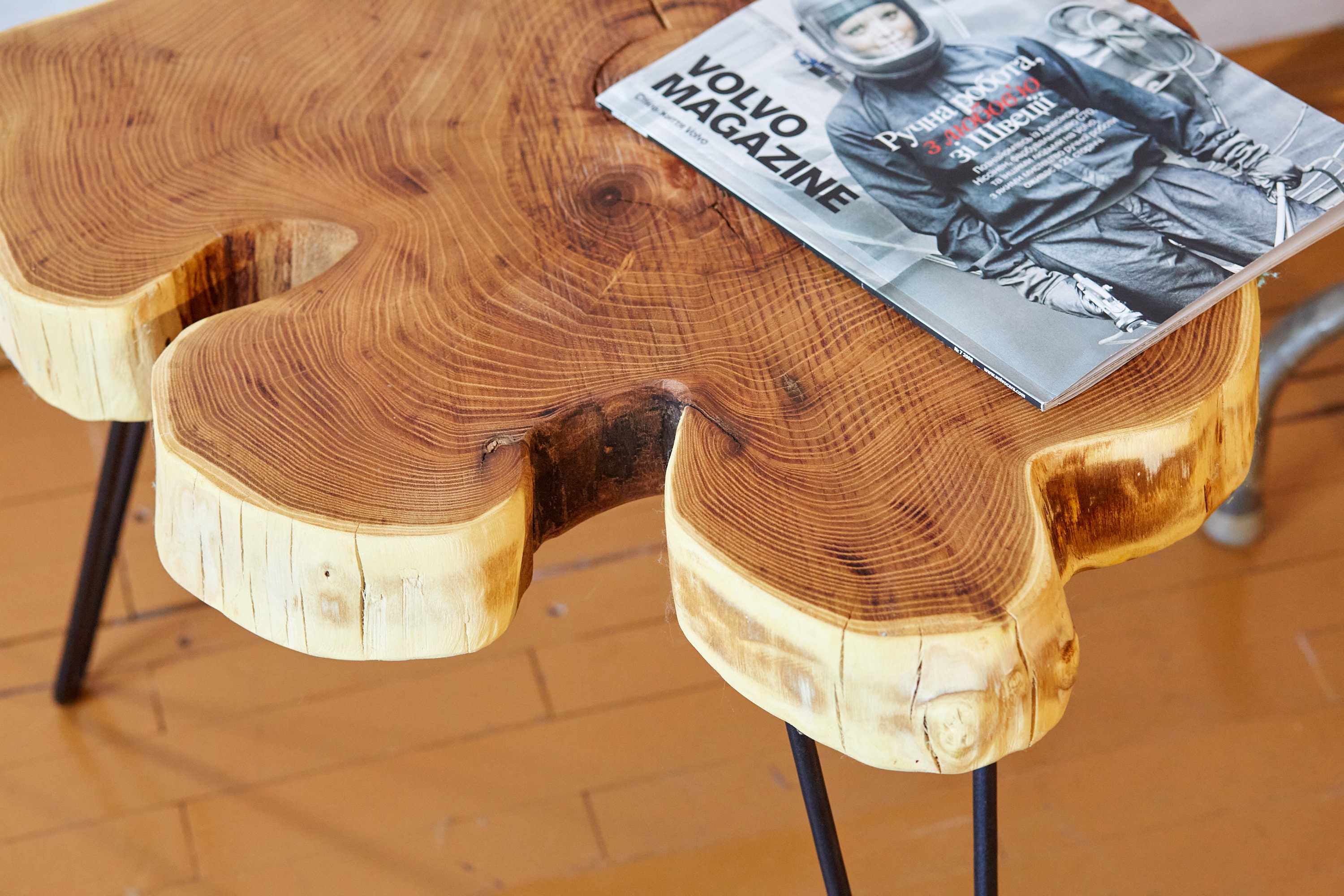 Wood Slab Coffee Table Unique Wood Table Rustic Coffee | Etsy