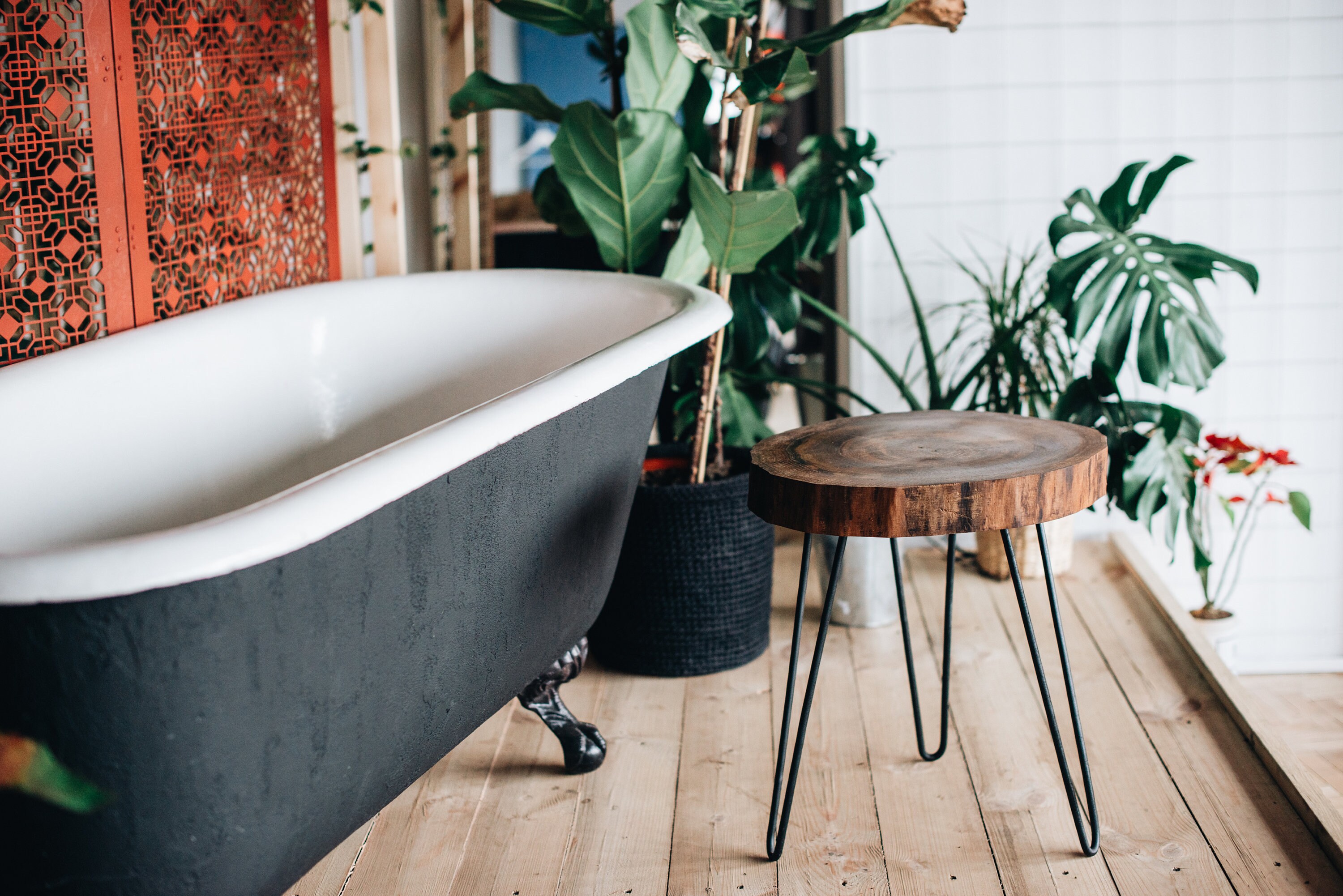 Bathroom Side Table Round Side Table Rustic Bathroom Table | Etsy