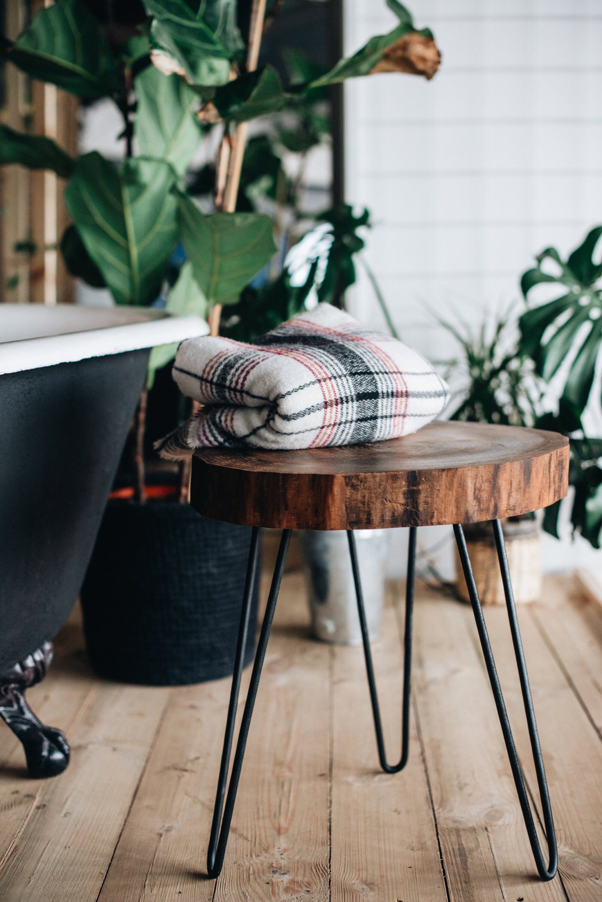 Bathroom Side Table Round Side Table Rustic Bathroom Table | Etsy