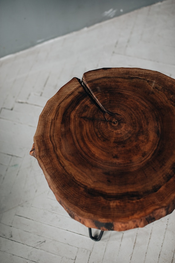 Wood Side Table Round Side Table Rustic Bathroom Table | Etsy