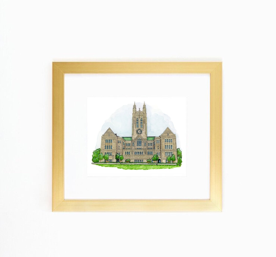 Boston College Gasson Hall Watercolor Art Print: BC Alumni Gift - Etsy