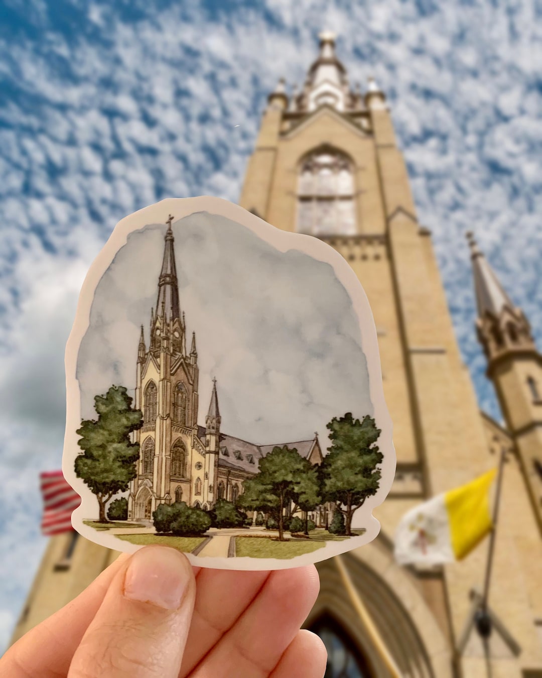 Vinyl Sticker, Notre Dame University Sticker, Basilica of the Sacred ...