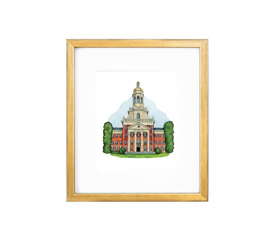 Baylor University, Baylor University Patt Neff Hall Watercolor Print ...