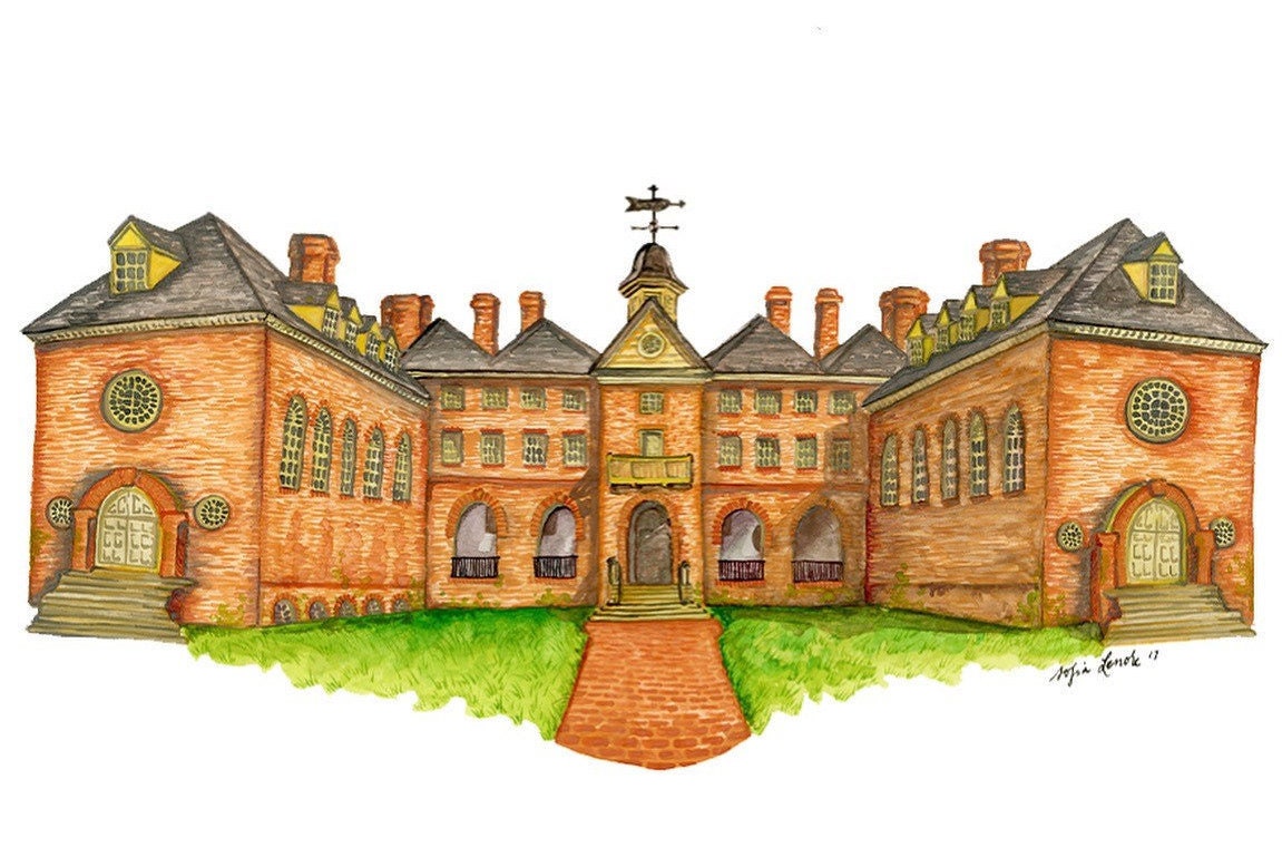 Wren Building Watercolor Print: William & Mary Campus Art - Etsy