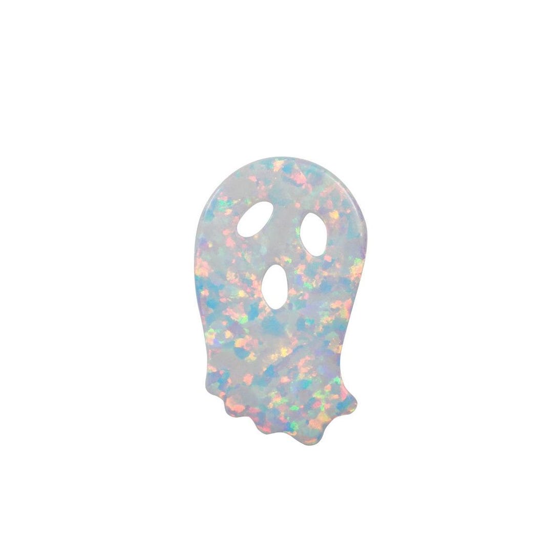 Opal Ghost Pendant: Lab Created White Opal Charm for Halloween Jewelry ...