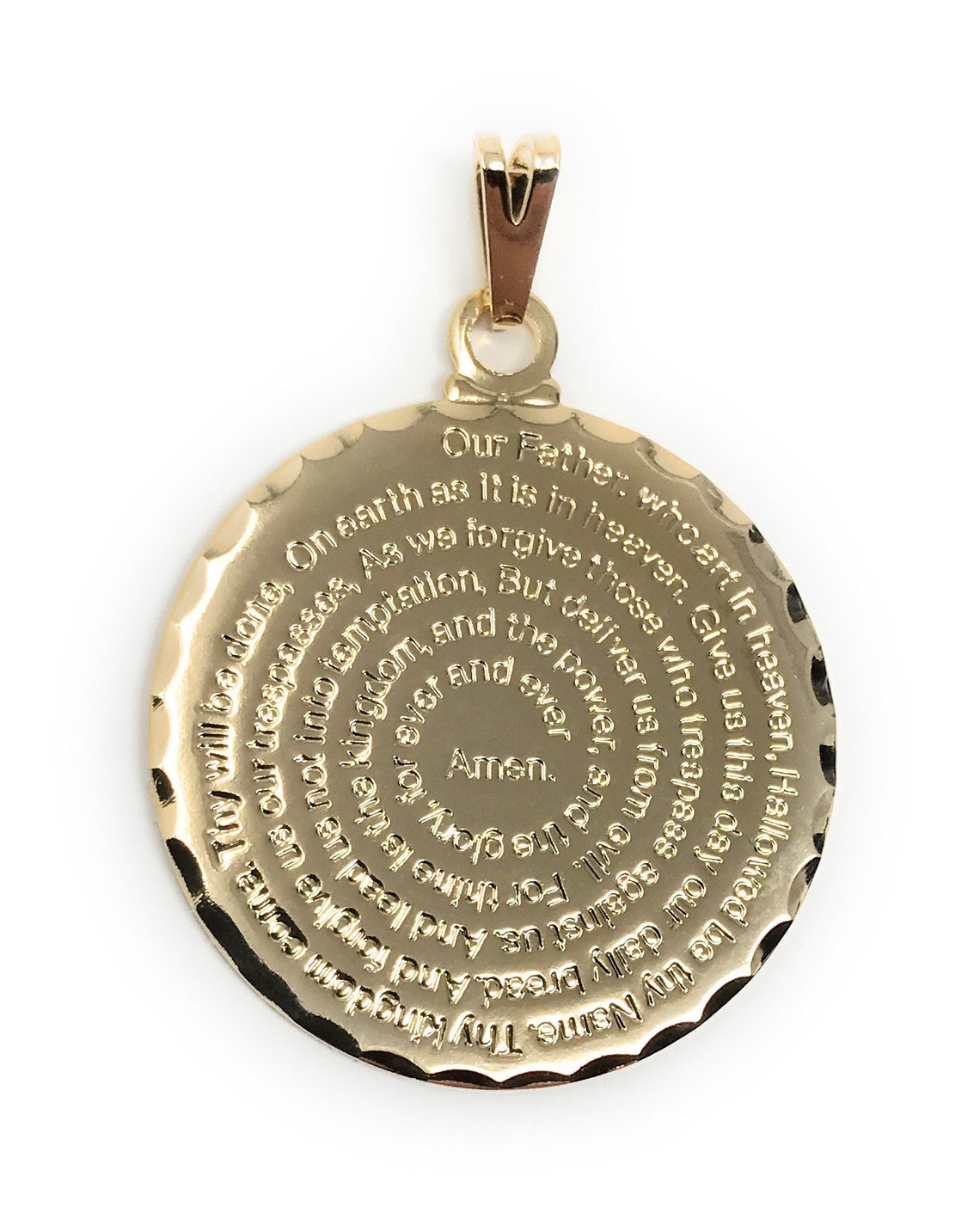 Gold Our Father Prayer Medallion: English/spanish Lord's Prayer, 1" - Etsy