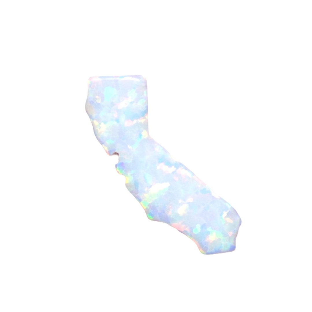 California State Opal Shape Charm, California Pendant, Lab Created Opal ...