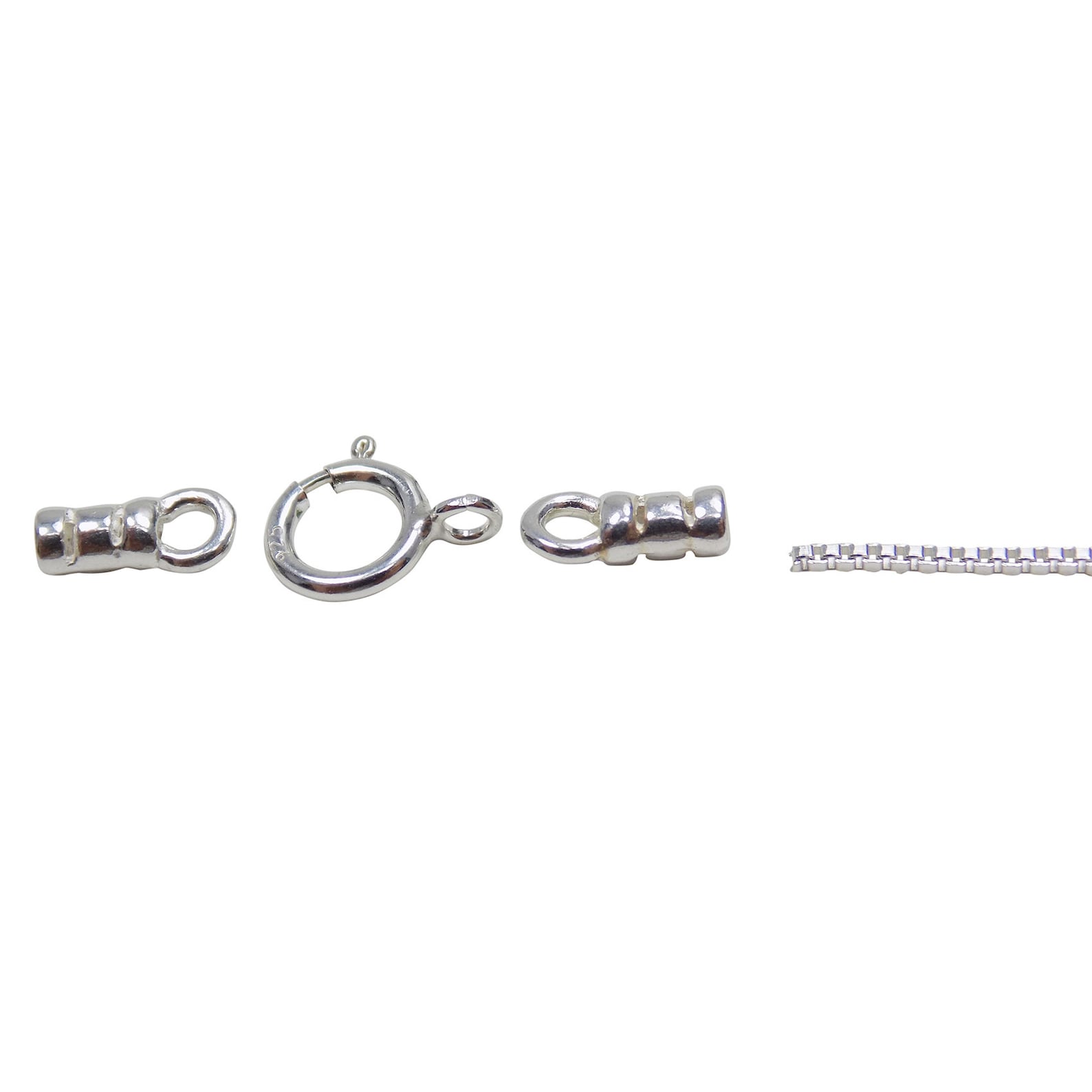 Jewelry Making Set DIY. 925 Sterling Silver Box Chain Necklace. Do It ...