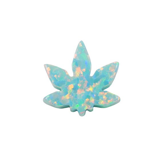 Weed Charm Created Opal Green Cannabis Pendant. Ganja Little - Etsy