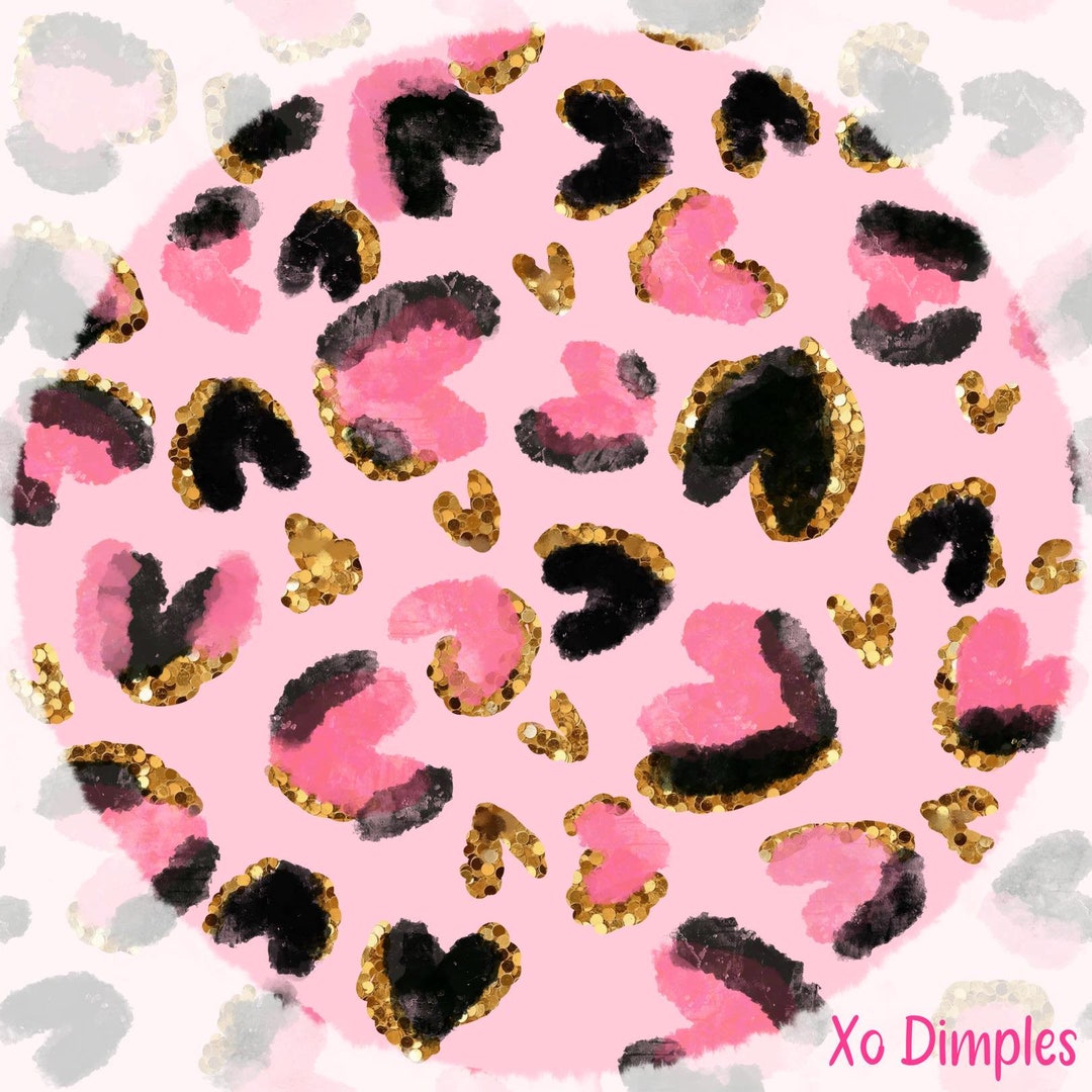 Pink Heart Leopard, Heart Leopard Print, Pink Glitter Leopard, Glitter ...