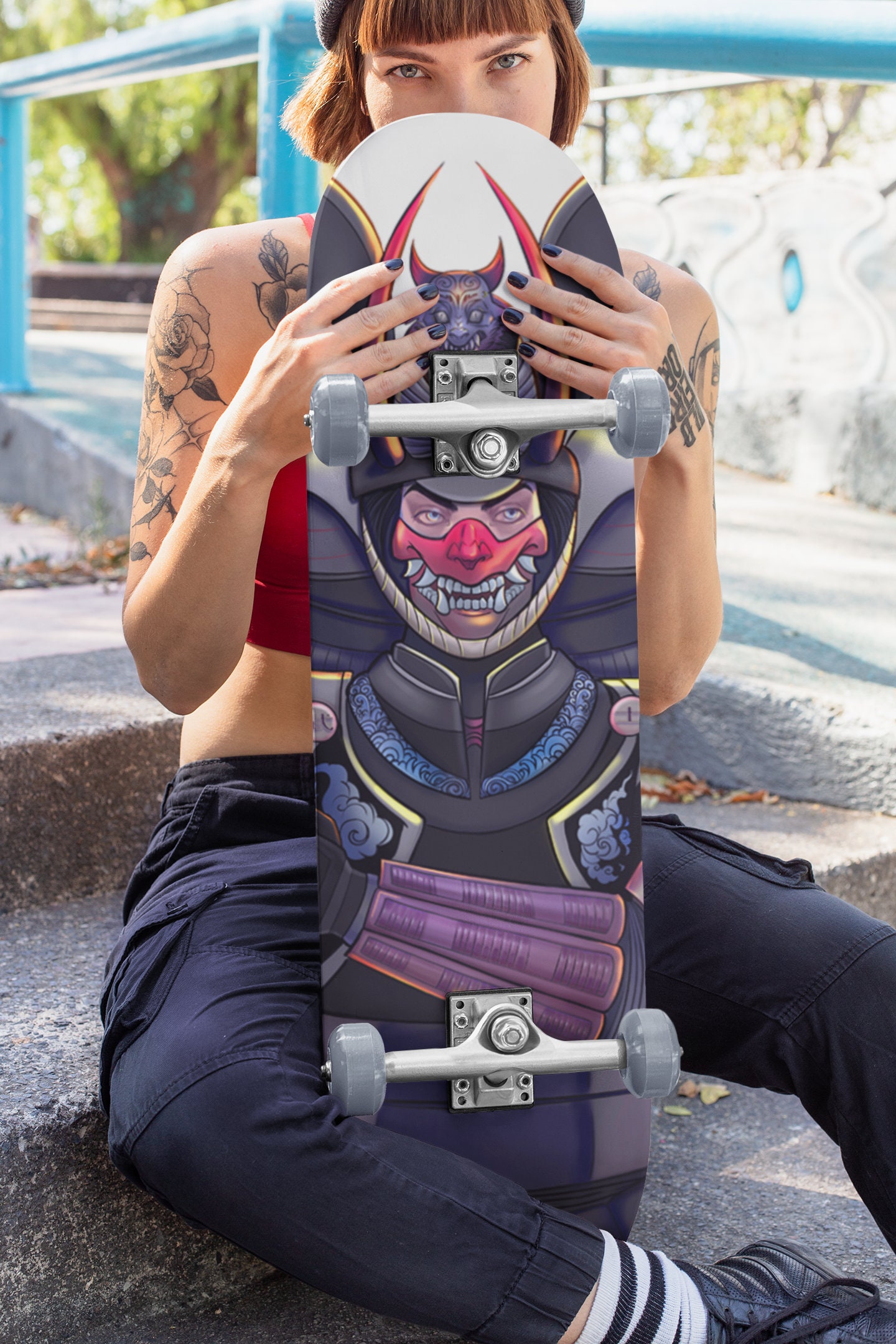 BOSOZOKU Samurai Warrior Shell Tattoo Hannya Oni Mask Asian Japan Demon ...