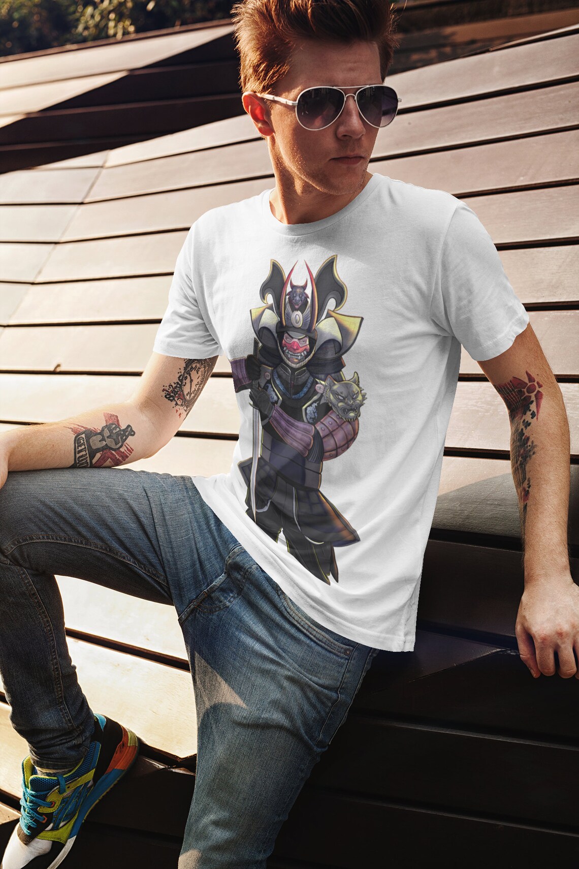 BOSOZOKU Samurai Warrior Shell Tattoo Hannya Oni Mask Asian Japan Demon ...