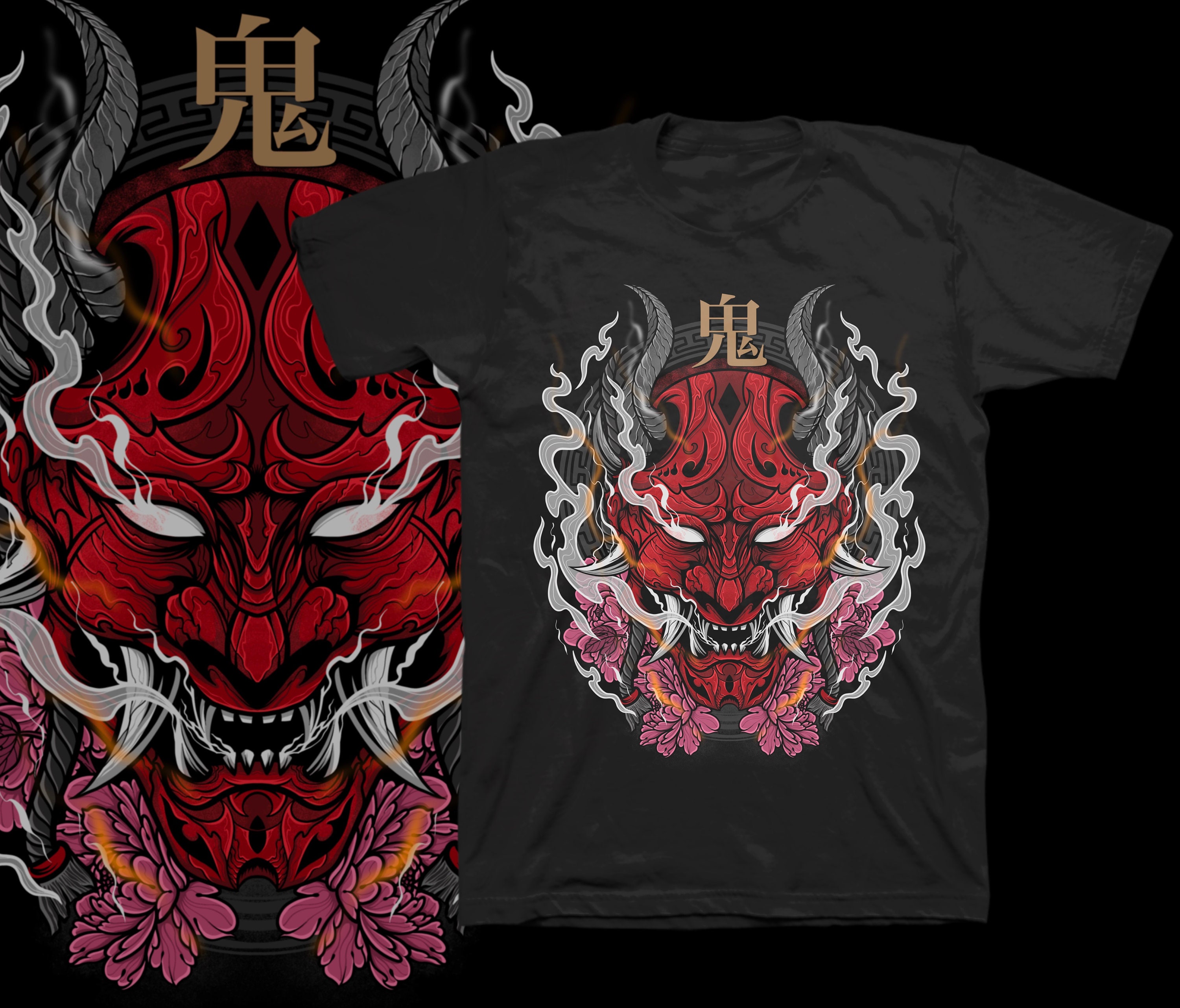 BOSOZOKU Hannya Mask Oni Tattoo Asian Oriental Warrior Face - Etsy Canada