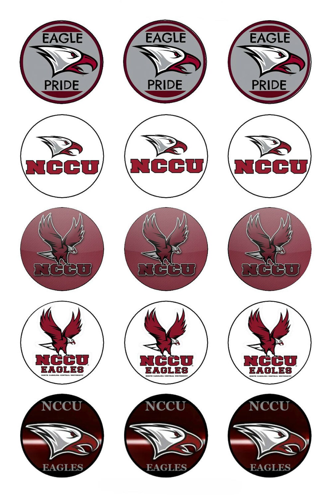 INSTANT DOWNLOAD!! NCCU Round 1inch Bottle Cap Images (set 1) 4x6 Sheet ...