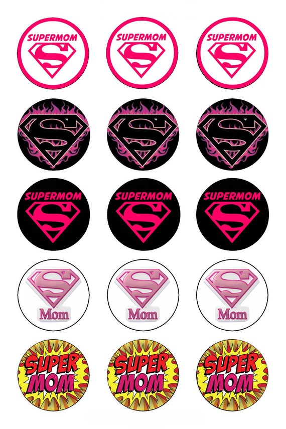 INSTANT DOWNLOAD SUPERMOM 1-inch Round Bottle Cap Images - Etsy