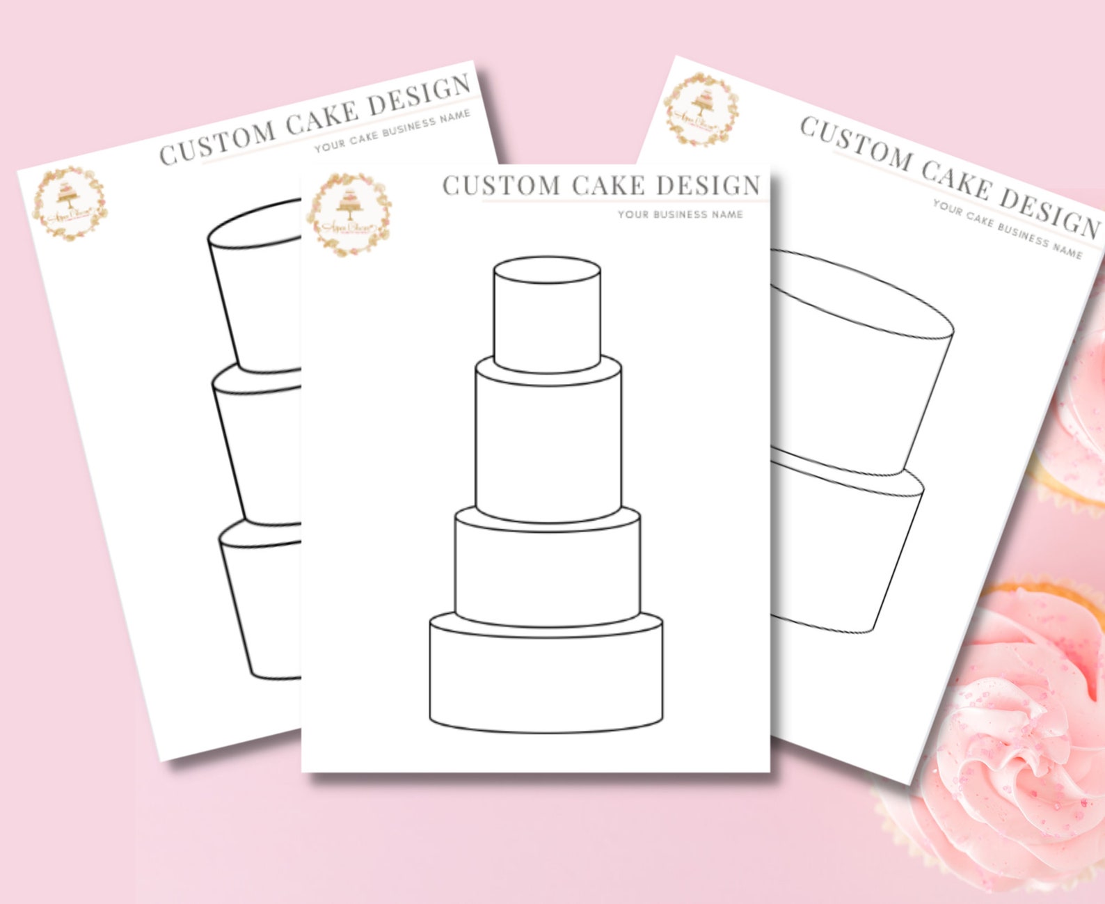 Cake Design Templates Consultation. Cake Sketch Templates. - Etsy