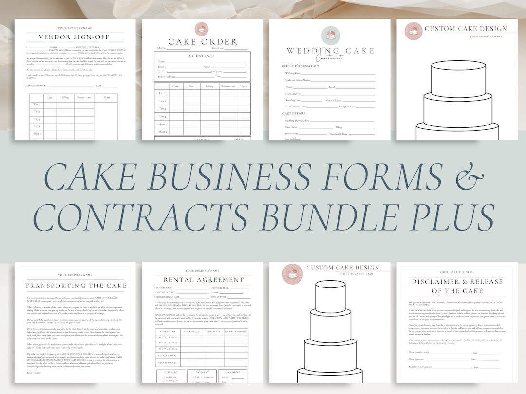Cake Business Forms Contract Templates Cake Sketch Templates Cake ...