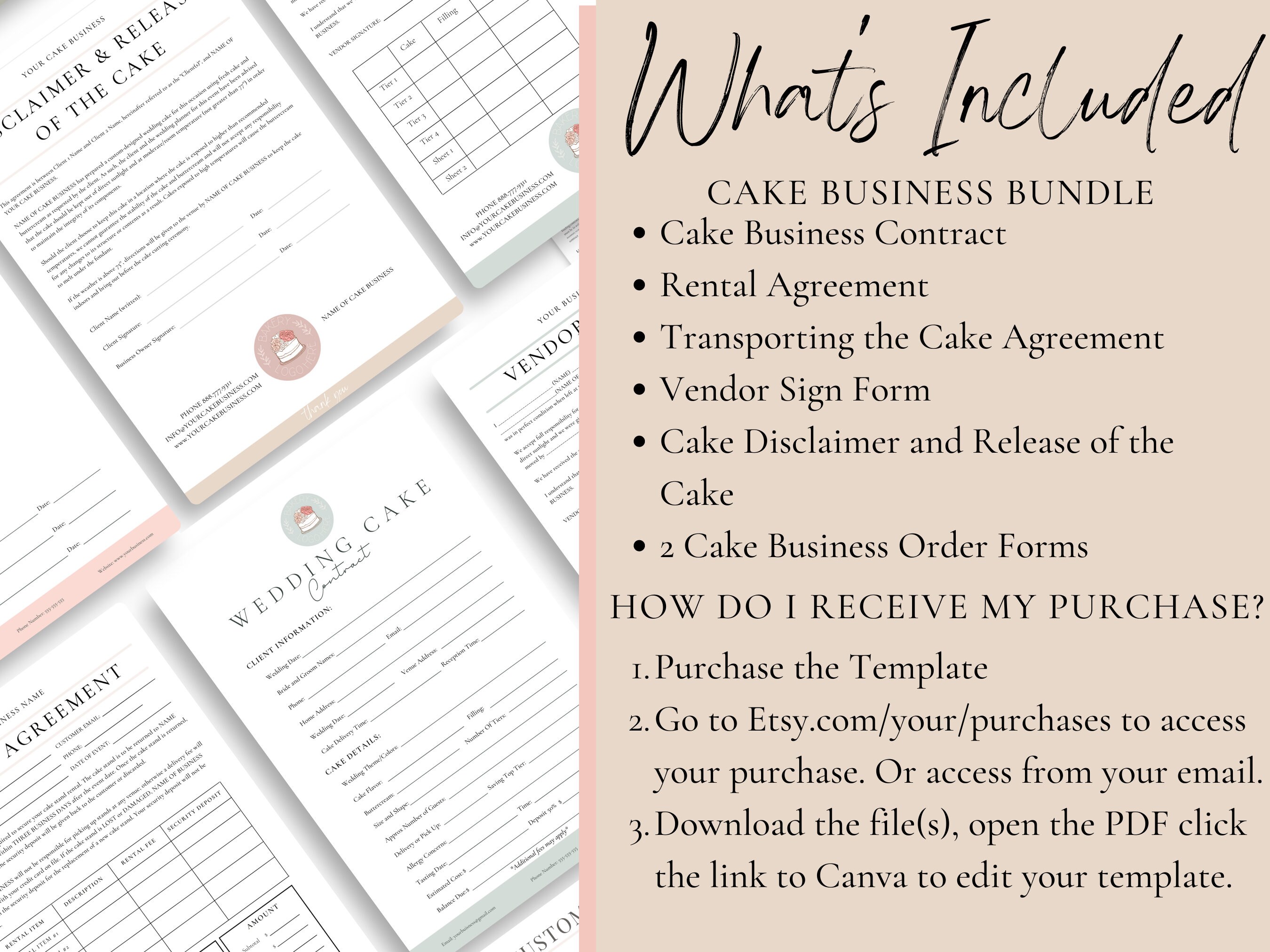 Cake Contracts Templates Wedding Cake Form Cake Sketch Templates Canva ...