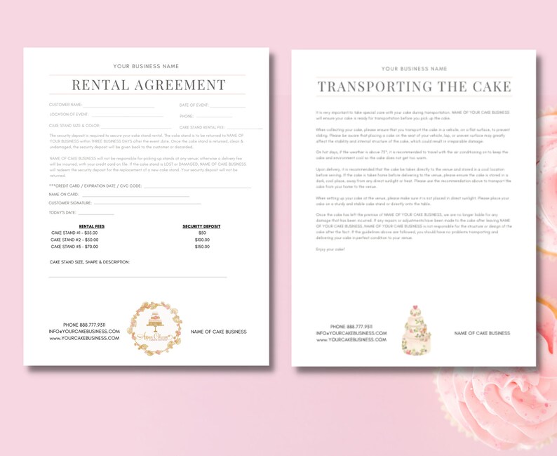 Cake Contracts Templates Wedding Cake Form Cake Sketch - Etsy