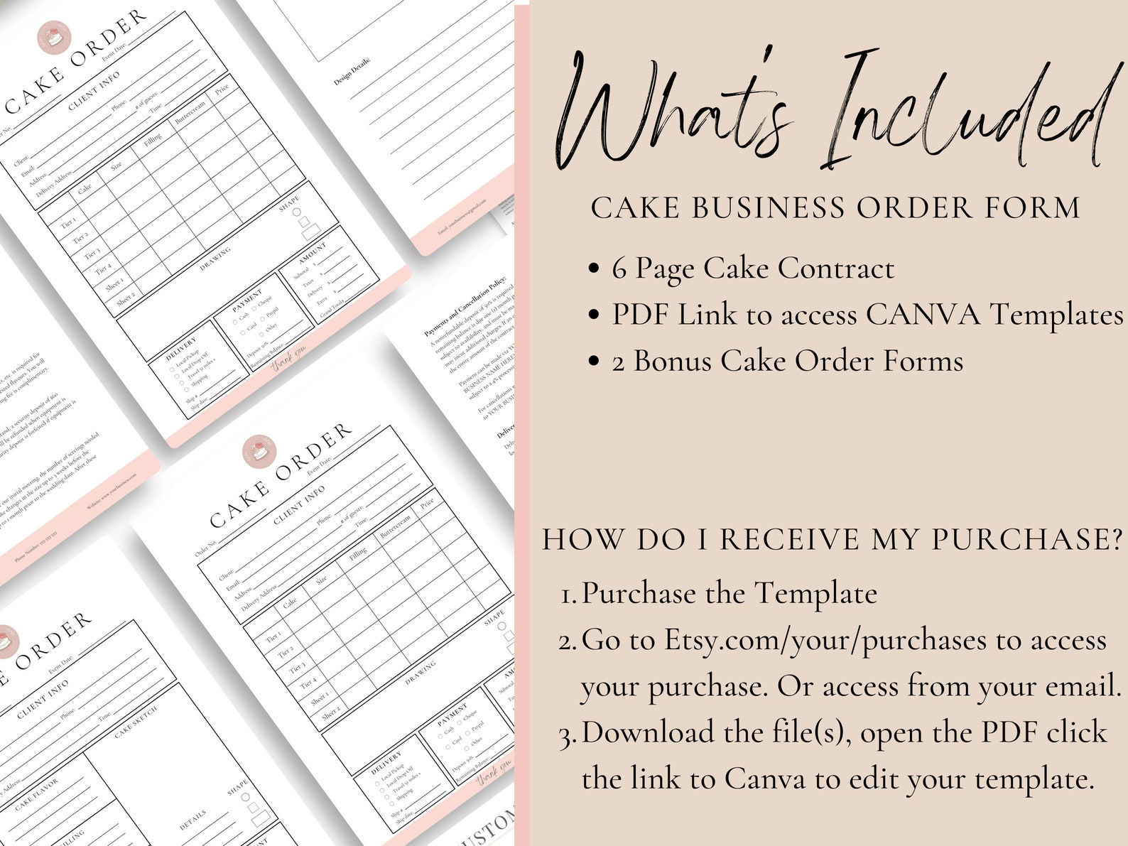 Cake Contract Template Wedding Cake Contract Client Agreement Canva ...