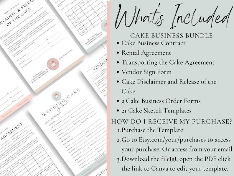 Cake Business Forms Contract Templates Cake Sketch Templates Cake ...
