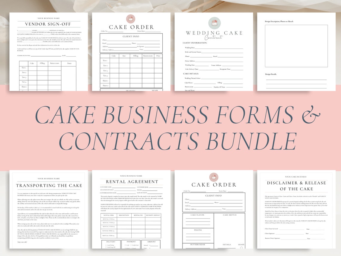 Cake Contracts Templates Wedding Cake Form Cake Sketch Templates Canva ...