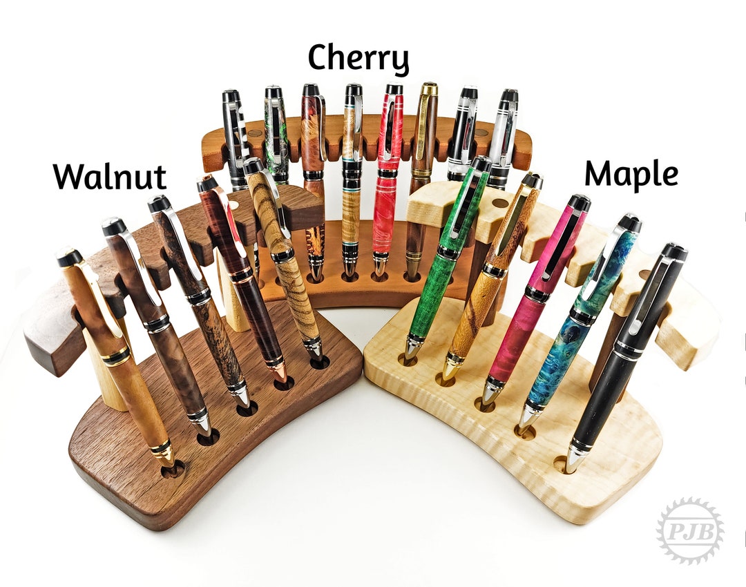Pen Holder Stand, Wooden Pen Display Organizer, Pen Collectors Gift ...