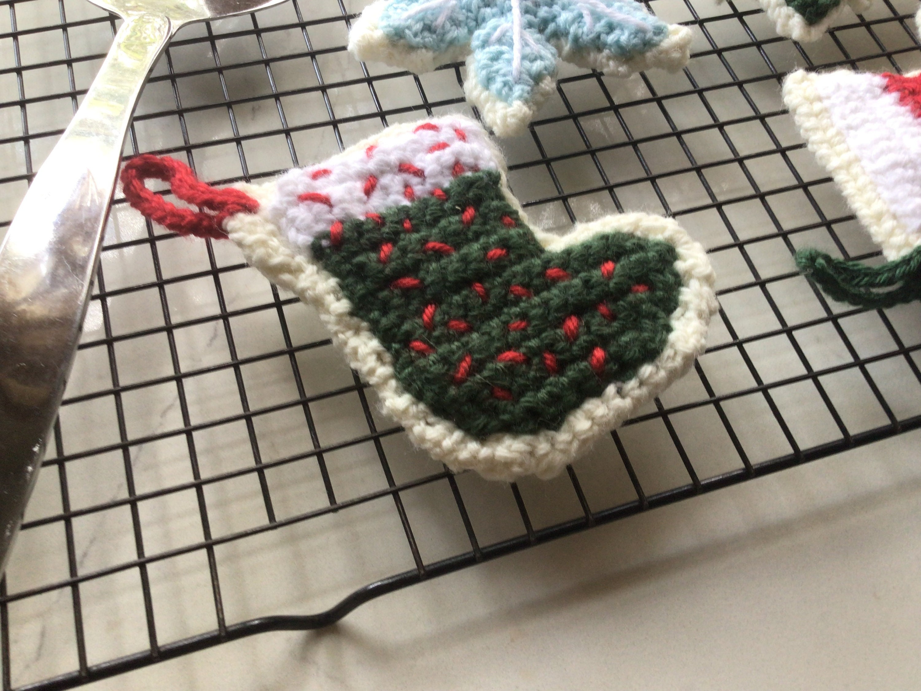 Crochet Pattern - Christmas Sugar Cookie Stocking Ornament, PDF Instant ...