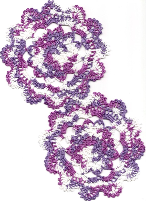 2 Crochet Lace Doily Small Crocheted Doilies Housewarming Gift | Etsy