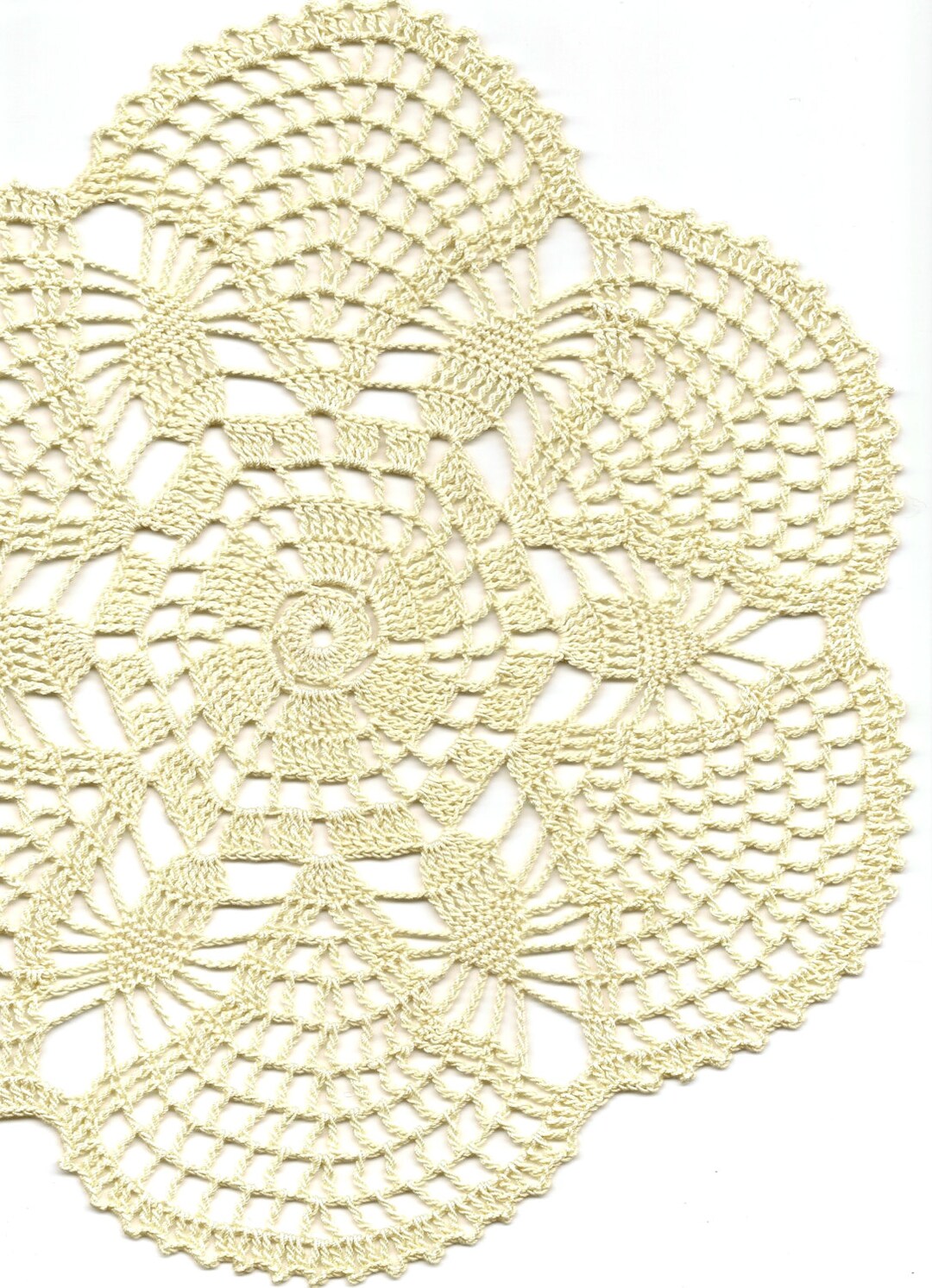 Vintage Style Crochet Lace Doily Hand Crocheted Doilies Handmade Cotton ...