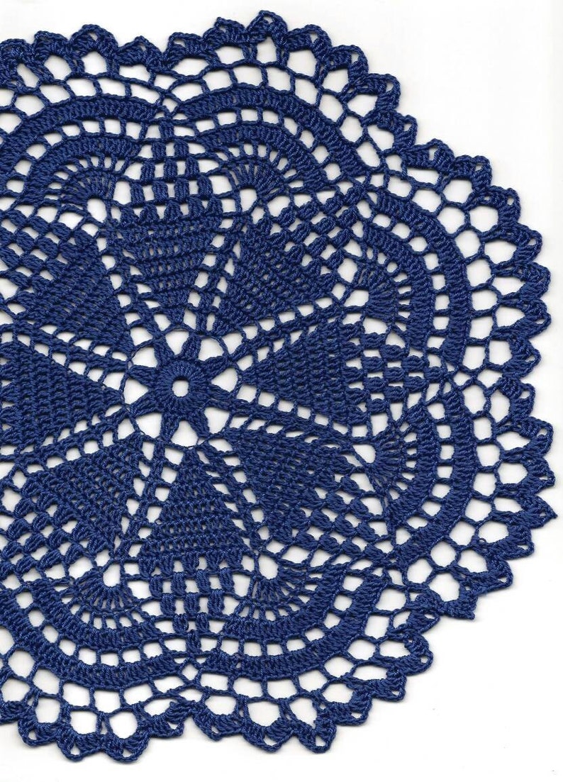 Crochet Doily: Navy Blue Lace, Boho Table Centerpiece (12 Inch) - Etsy