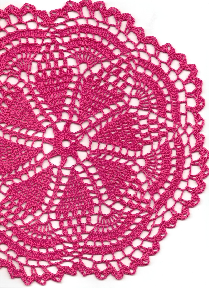 Crochet Doily Pink Handmade Linen Handcrafted Round Doilies - Etsy