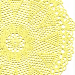 Handmade Crochet Doily: Yellow Cotton Lace, Wedding Table Decor (13 ...