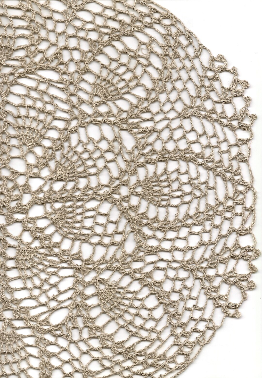 Crochet Linen Doily: Elegant Grey Table Decor, Shabby Chic (16 ...