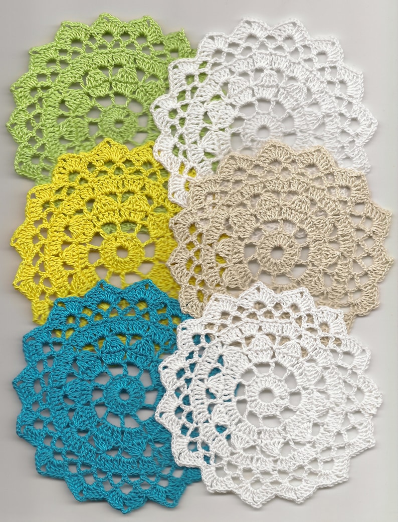 Crochet Doilies Set Cotton Handmade Crochet Embellishment - Etsy