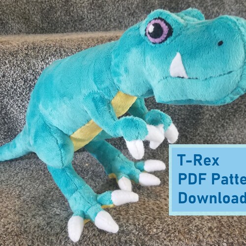 Sewing PDF Pattern T-rex Plush download | Etsy